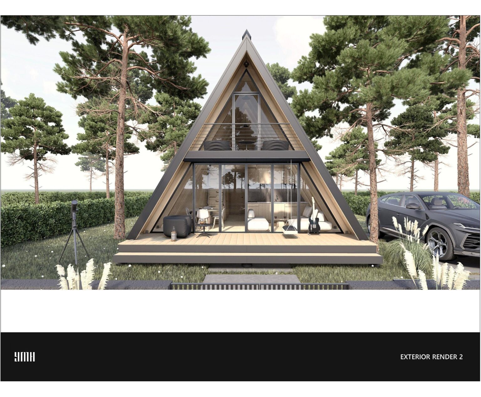 2 bedroom A-Frame Floor Pdf Plans